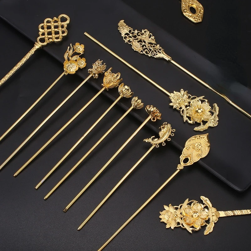 Retro-Style-Chinese-Traditional-Hairpin-Female-Hanfu-Decoration-Gold ...