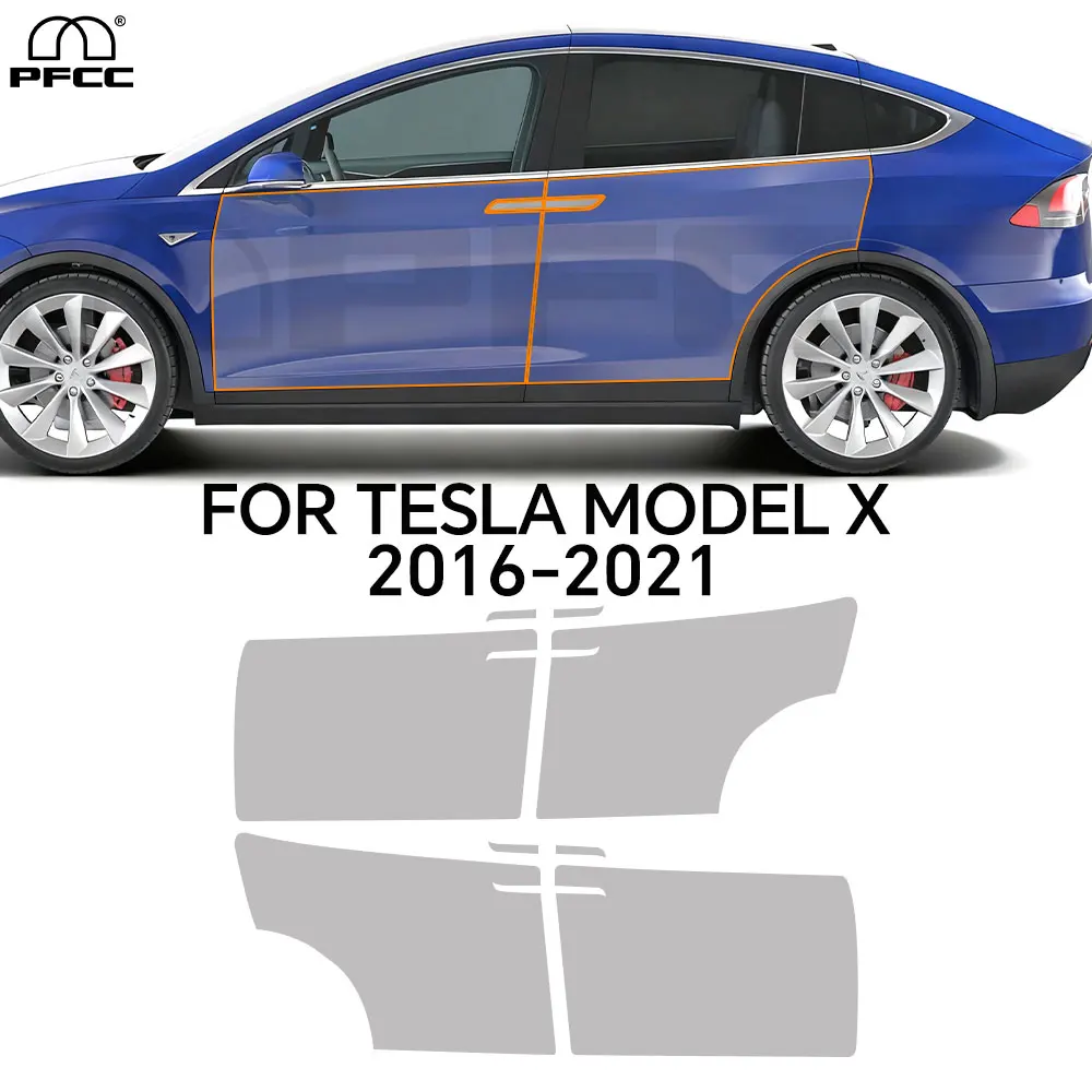 For Tesla Model X 2016-2021 TPU Paint Protection Film Pre-cut PPF Clear ...