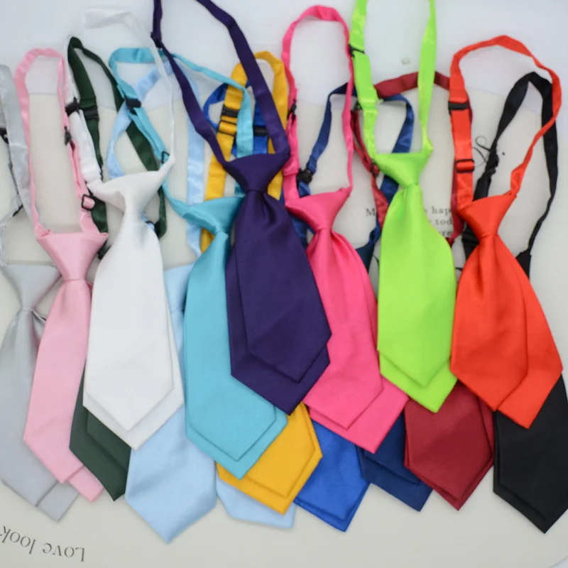 JK-Tie-Women-Short-Lazy-Ties-Solid-Color-Double-layer-Neckties-Student ...