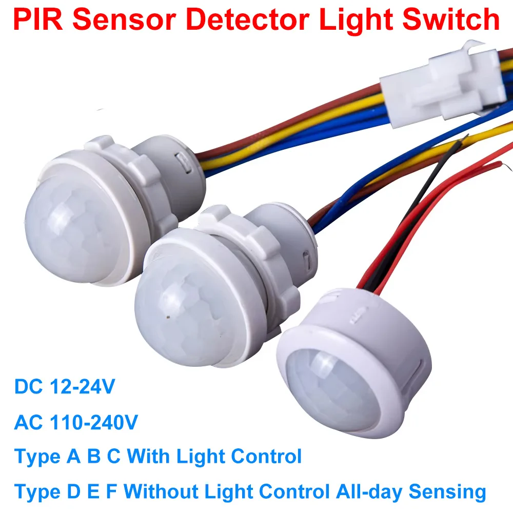 110V 220V 230V PIR Motion Sensor Light Switch DC 12V 24V Non-Adjustable ...