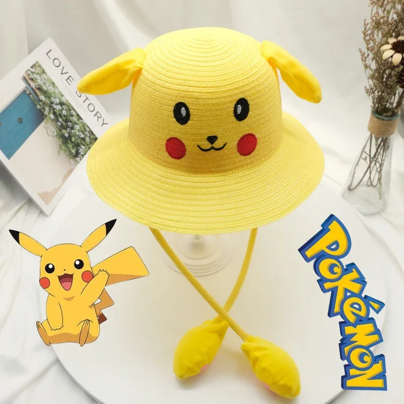 Pokemon-Pikachu-Rabbit-s-Ears-Move-The-Hat-Cartoon-Anime-Cute-Straw-Hat ...