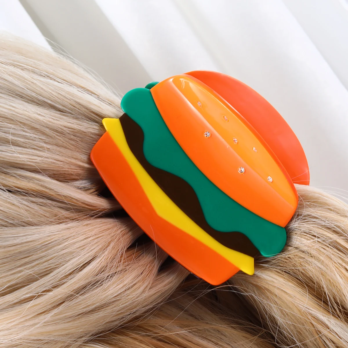 1pc Acetate Hamburger Shape Hair Claw Clip Cute Creative Jaw Clips ...