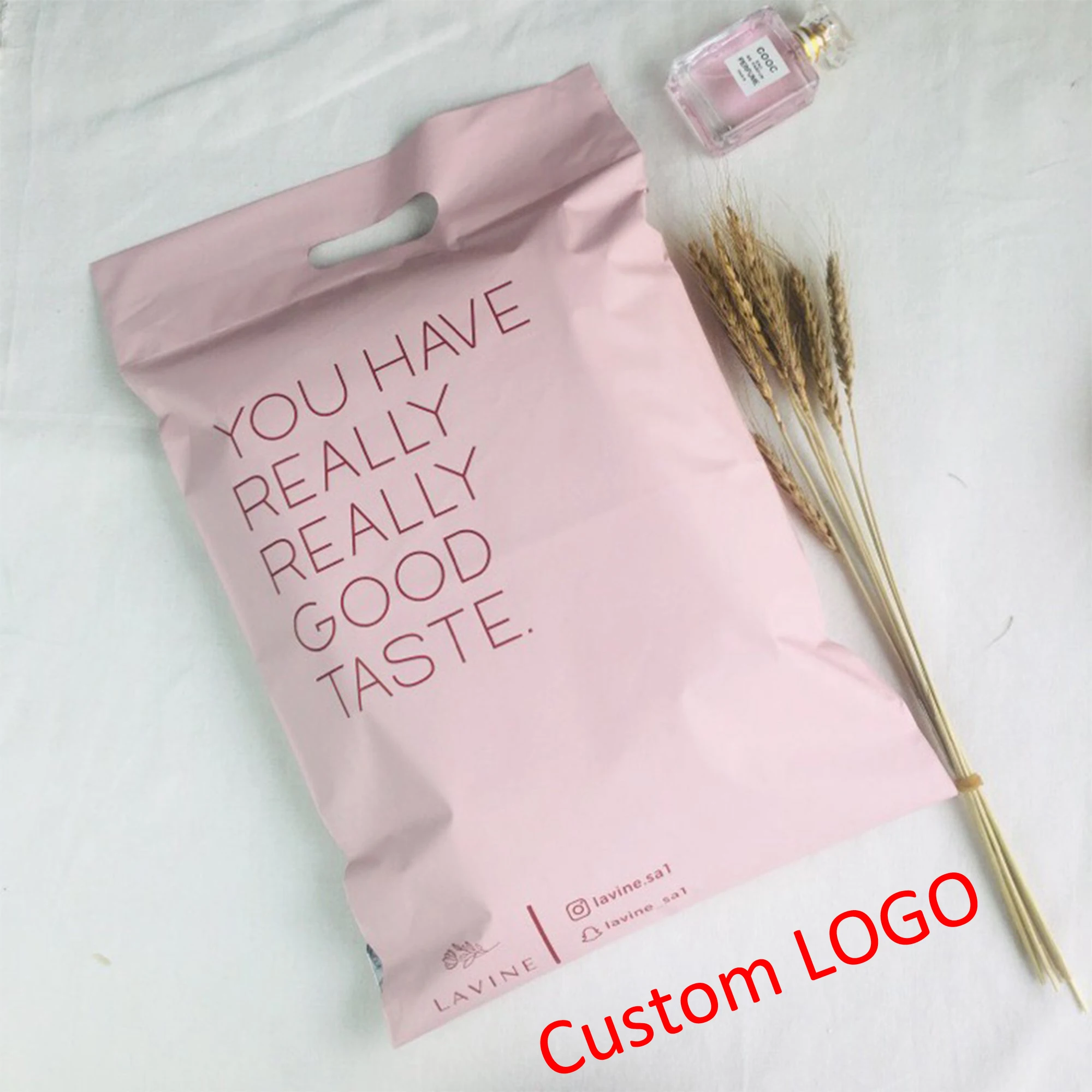 100 200 300 400 500 pcs Custom pink poly shipping mailers bag with ...