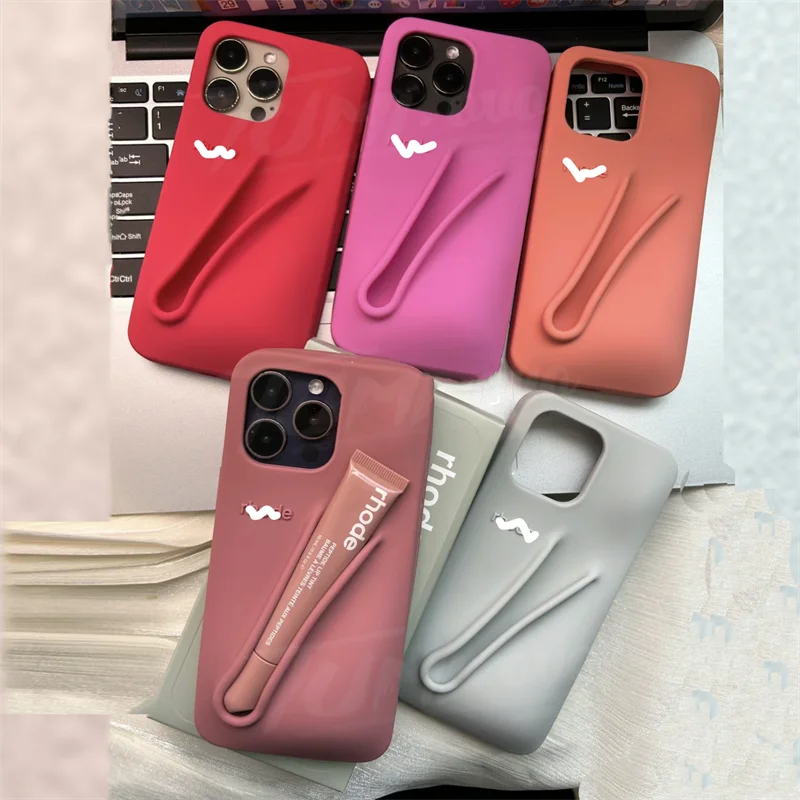 Rhode-funda-de-silicona-suave-para-iPhone-funda-trasera-con-pintalabios ...