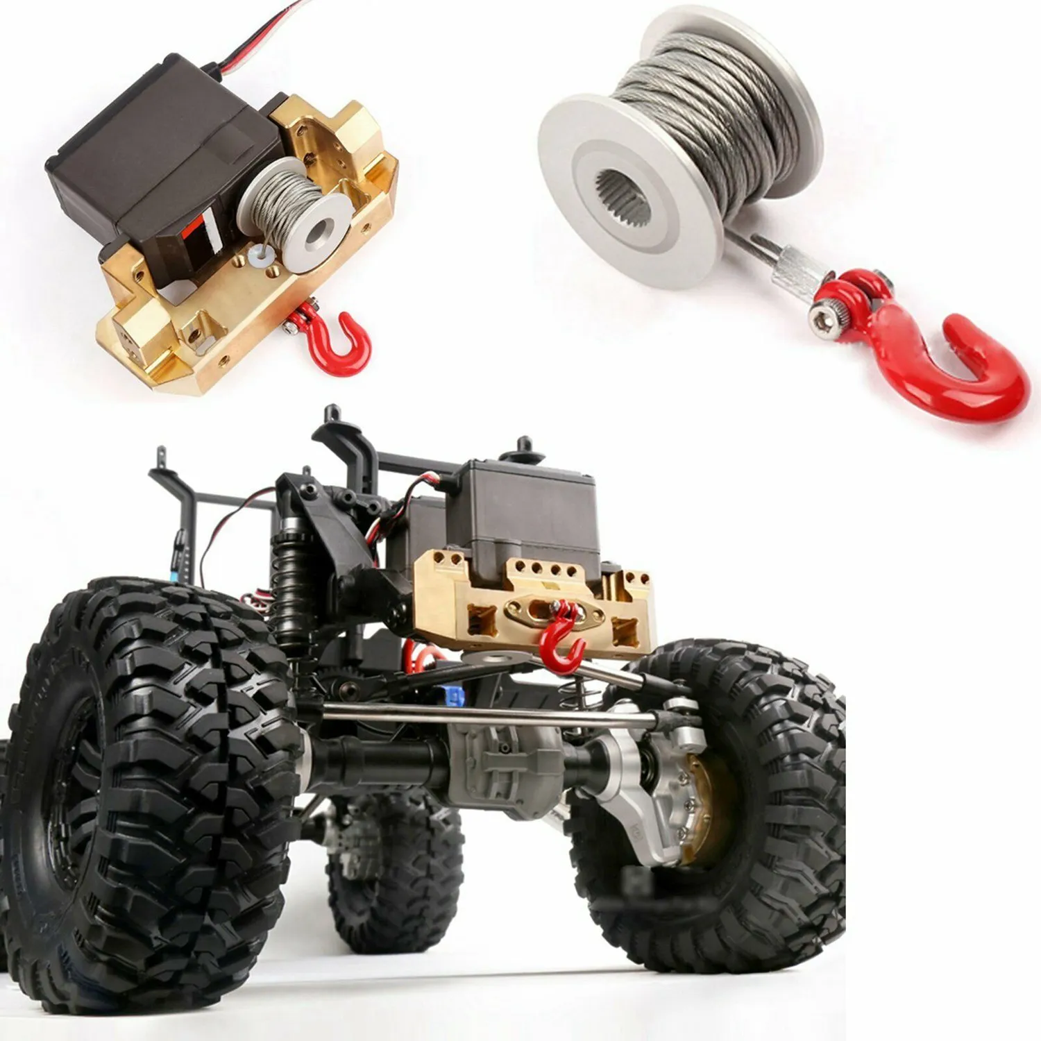 GRC 25T Servo Winch Drum RC Rock Crawler Steering Gear Winch Upgrade ...