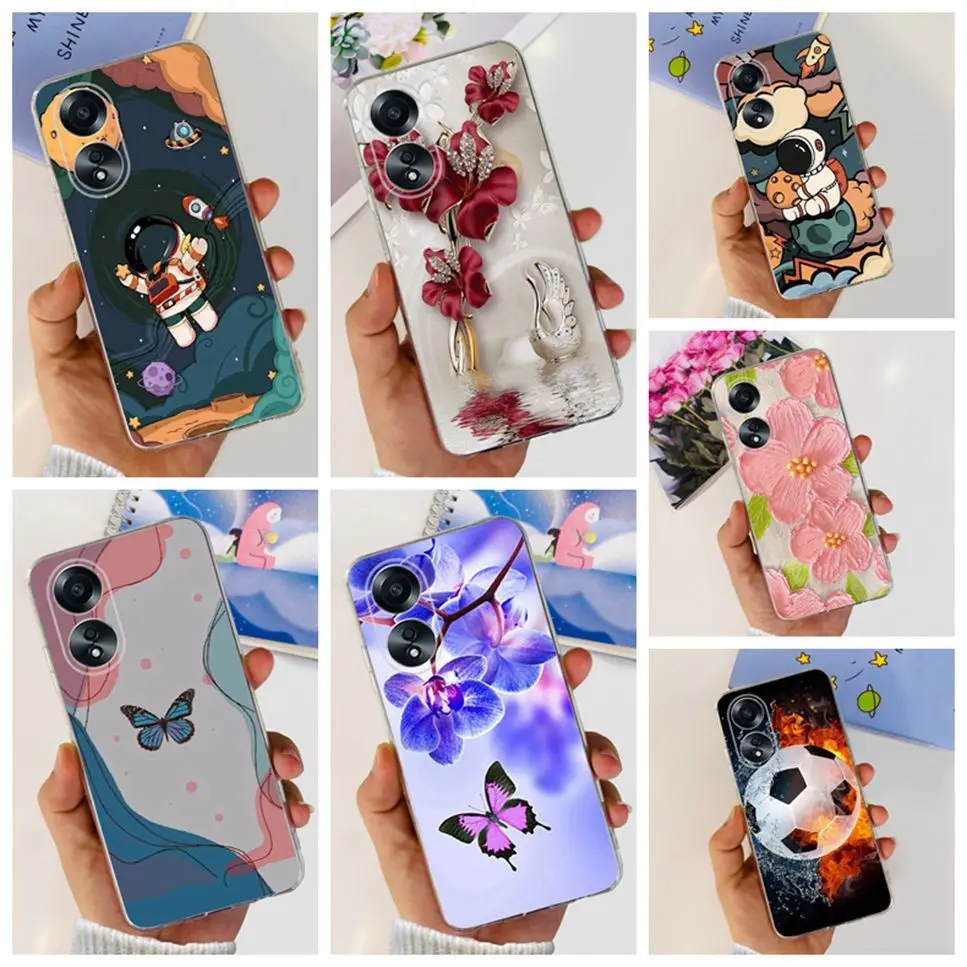 For-Oppo-A58-4G-6-72-Case-Popular-Butterfly-Print-TPU-Soft-Silicone ...