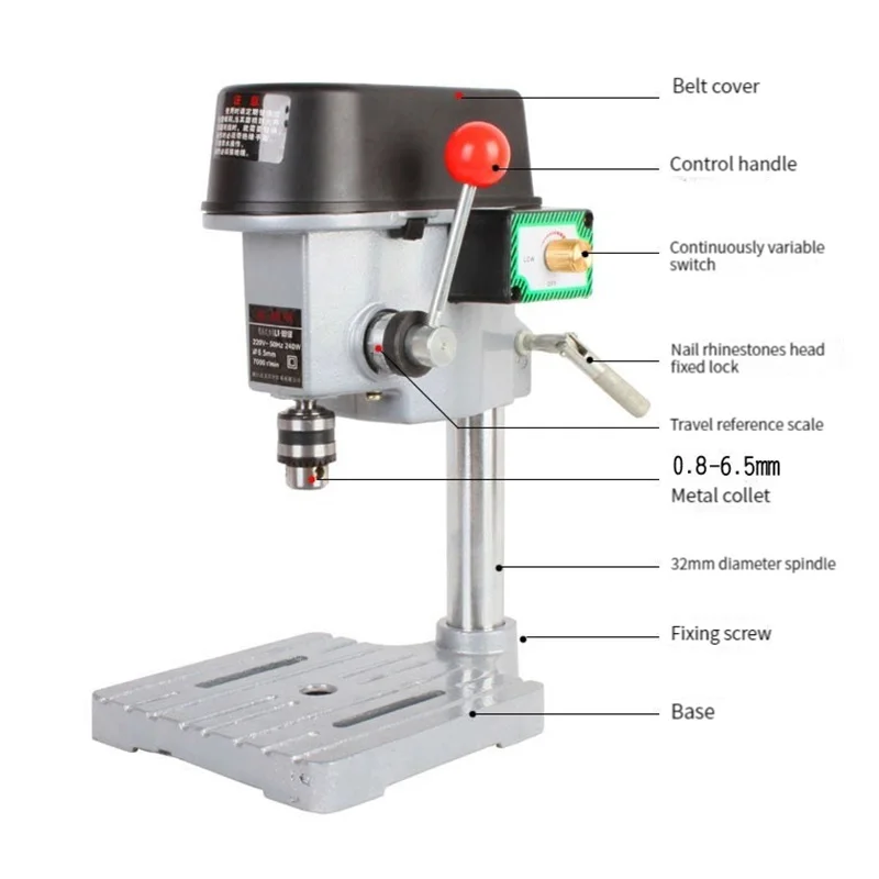Bench-Machine-Table-Bit-Drilling-Chuck-Drill-Press-Multifunctional-Mini ...