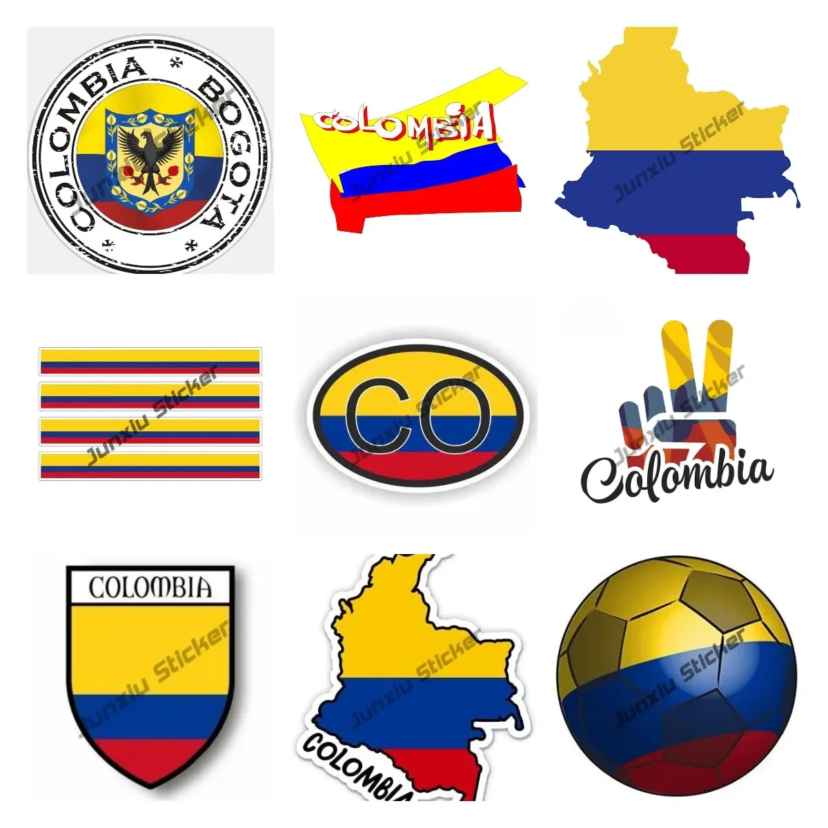 Creative-Colombia-decals-Map-with-Flag-Colombia-Sticker-Various-Sizes ...