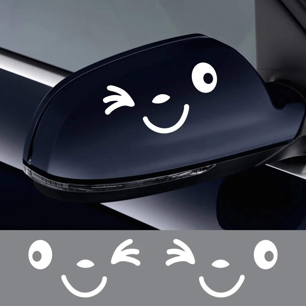 Universal-Car-Rearview-Mirror-Stickers-Cute-Smile-Graphics-Style-Vinyl ...