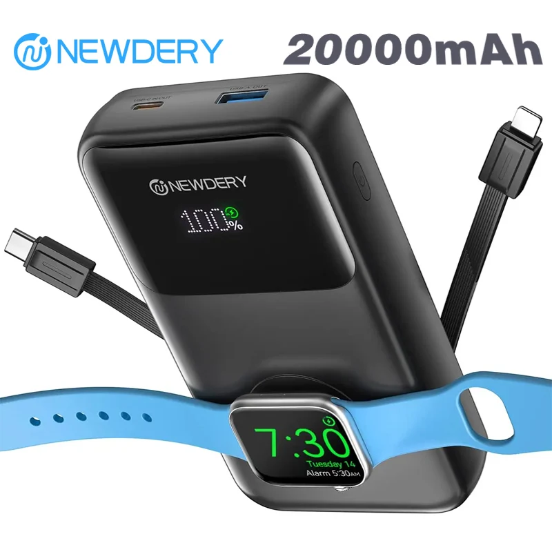 NEWDERY-20000mAh-Power-Bank-PD-20W-Fast-Charging-Portable-Charger-for-Apple-Watch-iPhone-Samsung ...