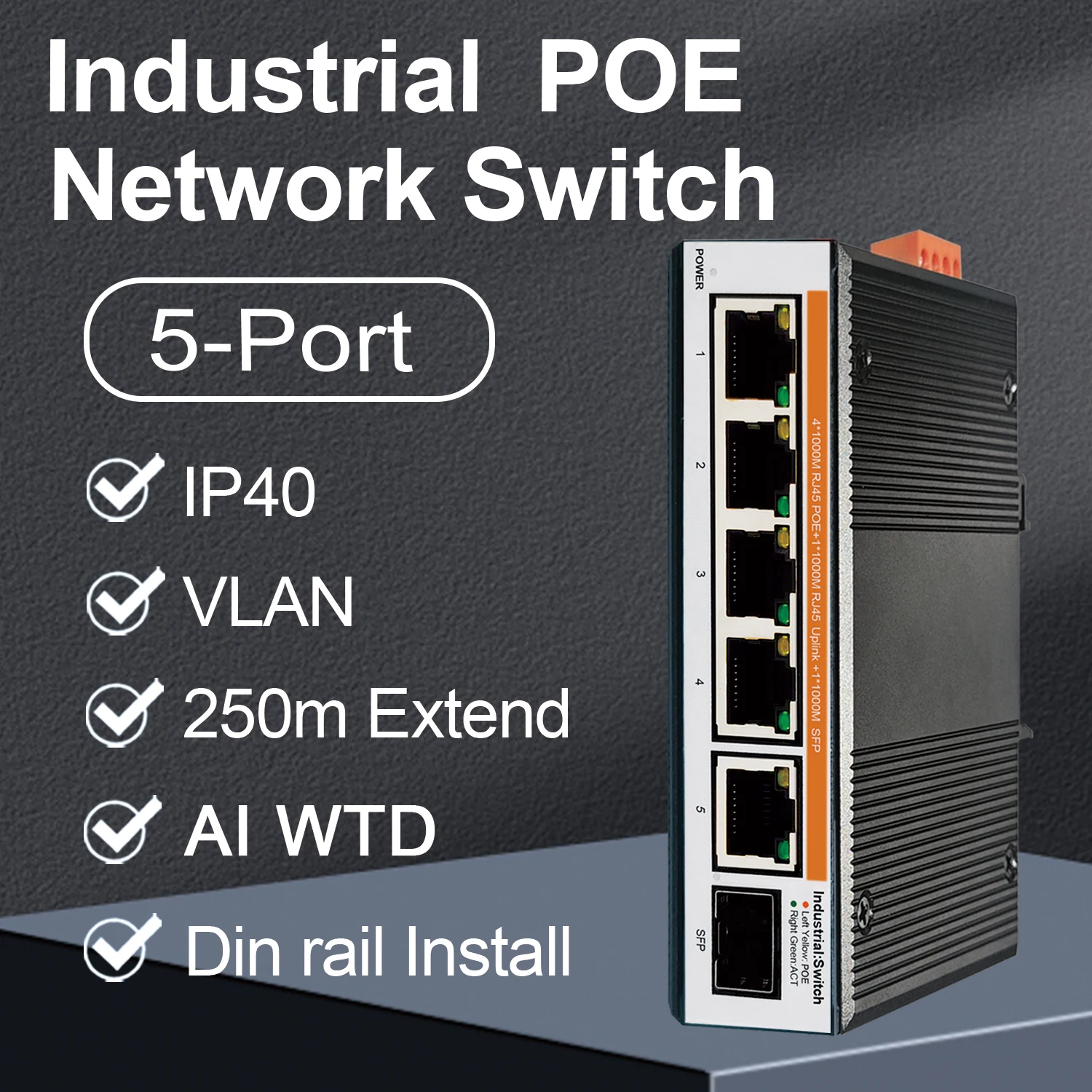 Gigabit-Industrial-PoE-Ethernet-Switch-5-Port-1000Mbps-Unmanaged ...