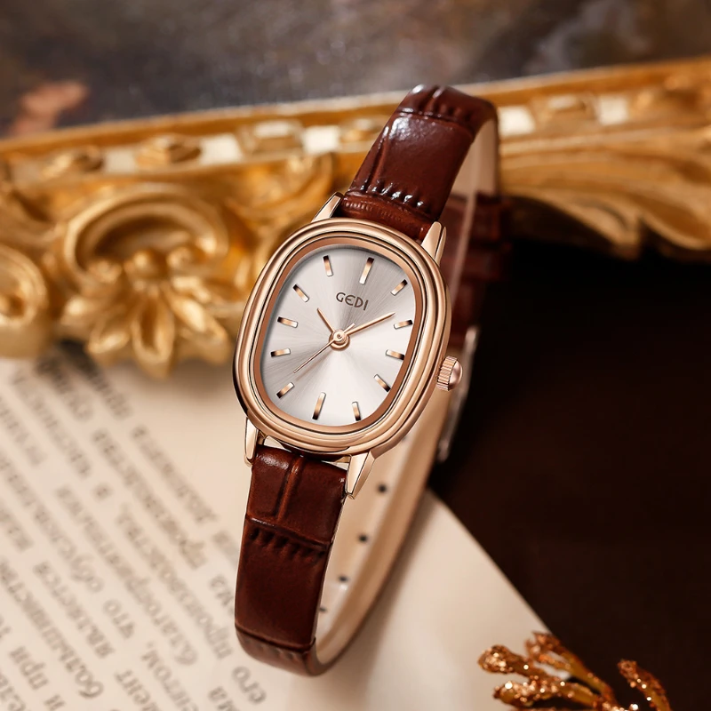 Oval-dial-belt-watch-for-women-Light-luxury-Clock-Quartz-Wristwatch ...