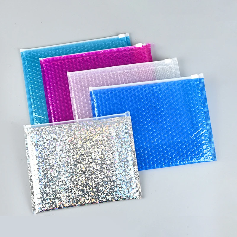 5Pack 30x22cm Transparent Bubble Zipper Bag Bubble Self Sealing Bag ...