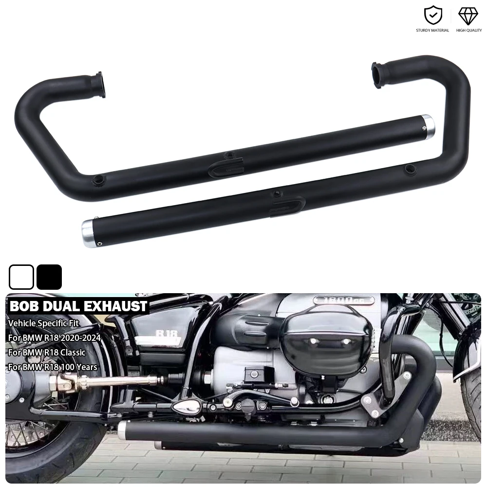 Motorcycle-Duals-Exhaust-Full-System-Bobber-Style-Muffler-Fits-For-BMW ...