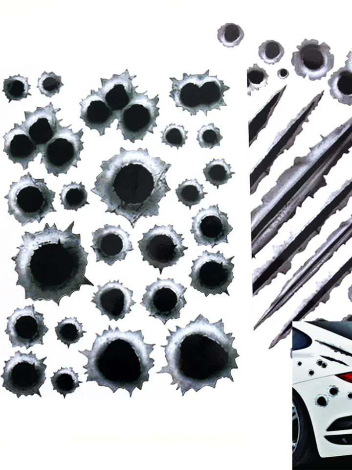 Motorcycle Decals Realistic Bullet Holes Sticker Vinyl Decals Realistic ...