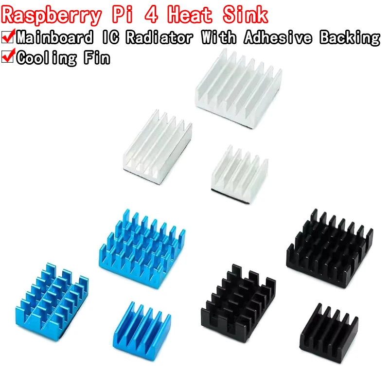 Raspberry-Pi-4-Heat-Sink-Aluminum-Metal-Heatsink-Silver-Golden-Blue ...