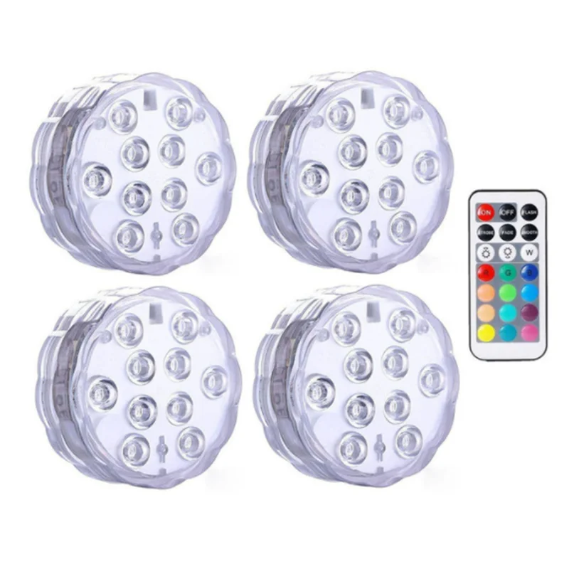 IP68 Waterproof Multi-color Submersible LED Light Underwater Night ...