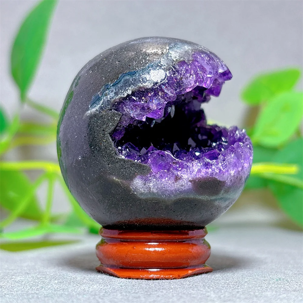 Open Face Amethyst Cluster Sphere Crystal Natural Quartz Stone Home ...