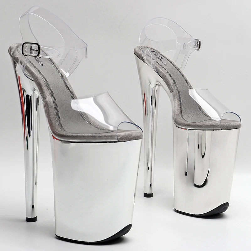 Leecabe-23CM-9inches-Clear-PVC-Upper-Small-open-toe-fashion-Platform ...