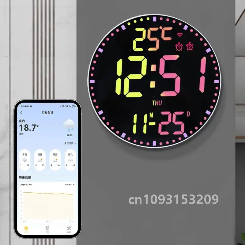 WiFi-Colorful-Led-Wall-Calendar-Clock-Date-Temperature-Display-and-Dual ...