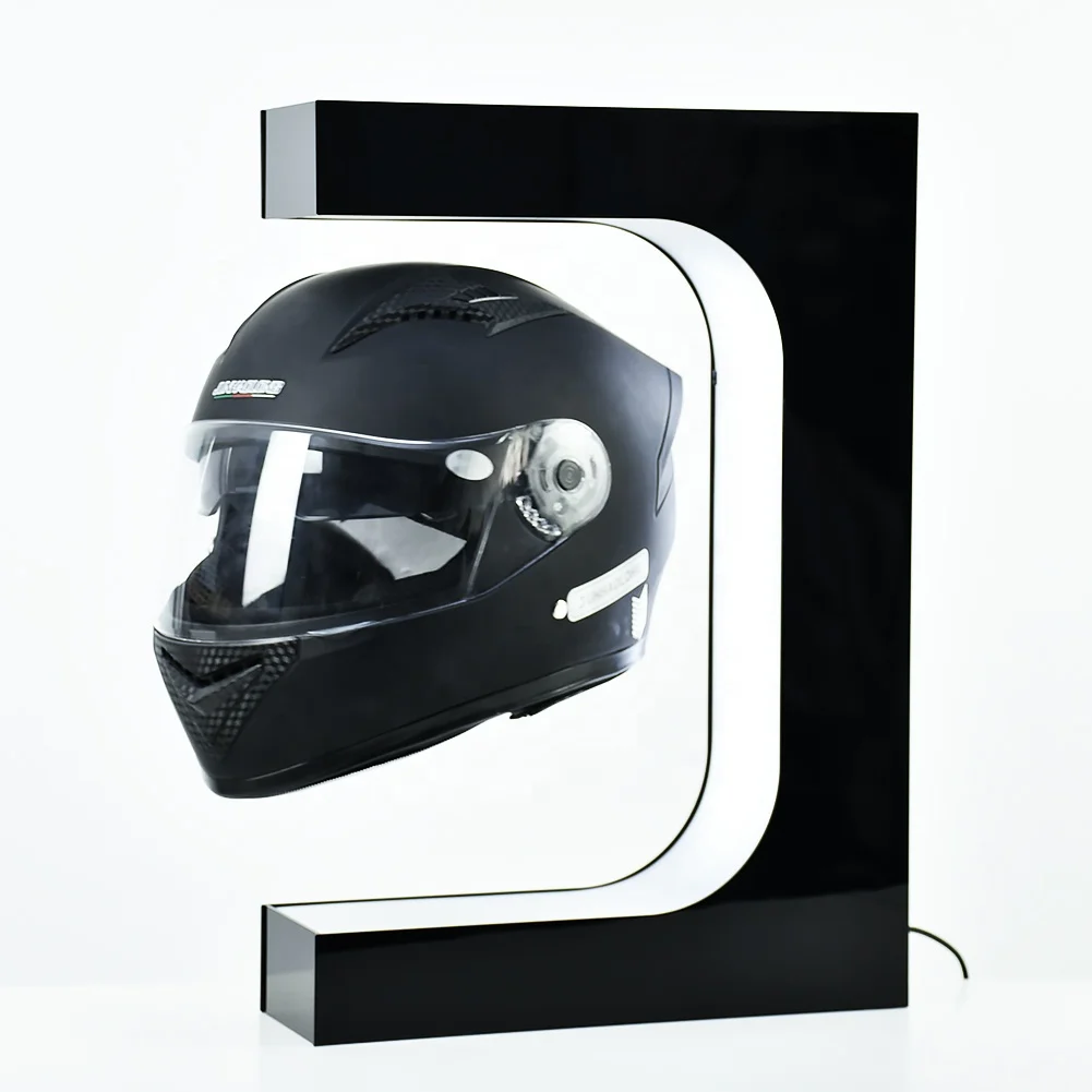 Acrylic Magnetic Levitating Helmet Display Rotating Floating Helmet ...