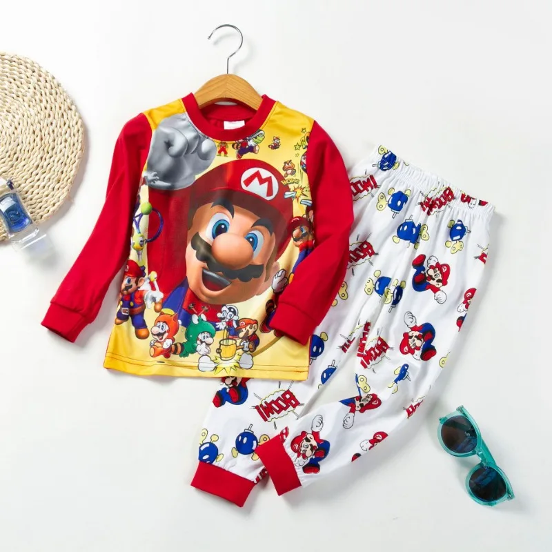 Conjunto-de-pijamas-de-Super-Mario-Bros-para-ni-os-ropa-de-dormir-de ...