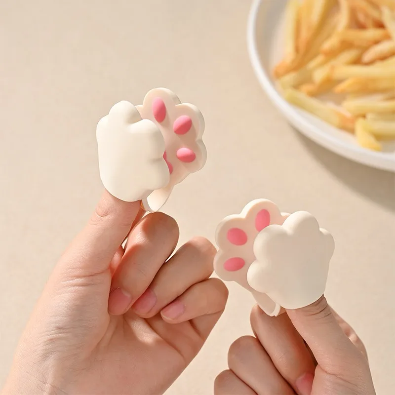 Silicone-Cat-Claw-Food-Clips-Creative-Cute-Food-Tongs-Snack-Clips-Anti ...