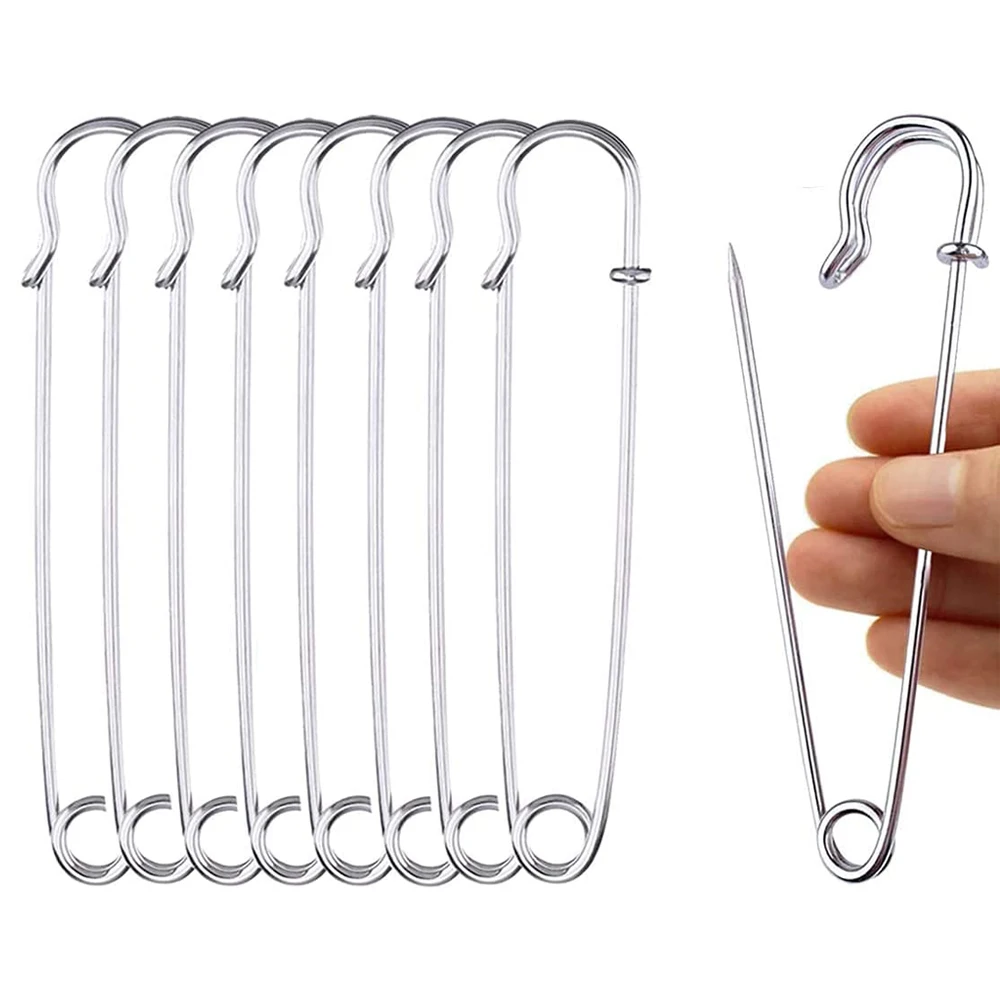 10-Large-Safety-Pins-2-9-Heavy-Duty-Blanket-Pins-Bulk-Steel-Spring-Lock ...