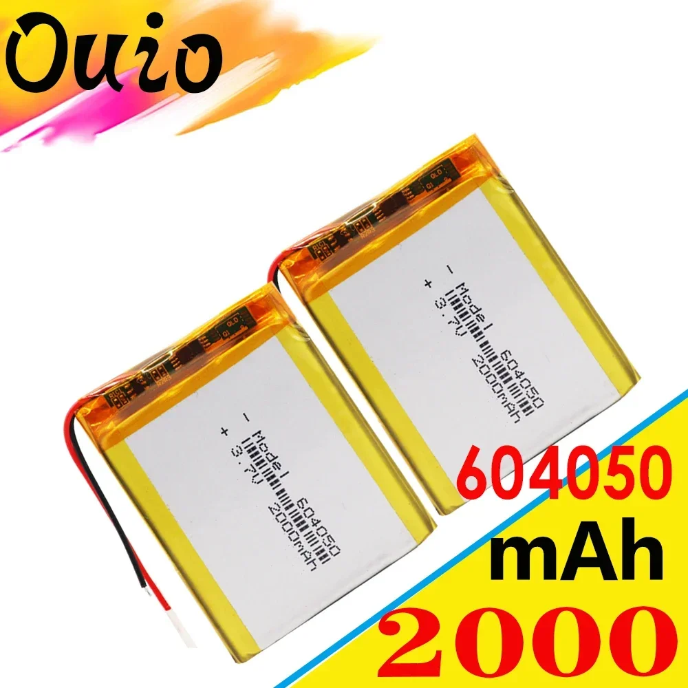2pcs-Rechargeable-604050-Lithium-Ion-Polymer-Battery-3-7V-2000mAh-Lipo ...