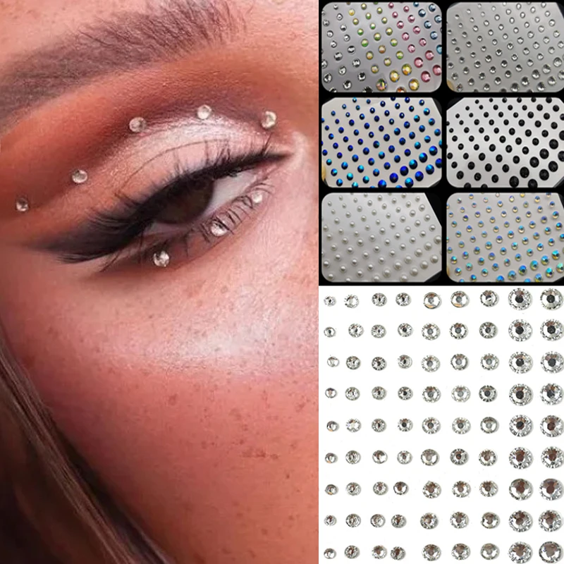 Mixed Size Eyeshadow Diamond Stickers For Face Body Festival Decoration ...