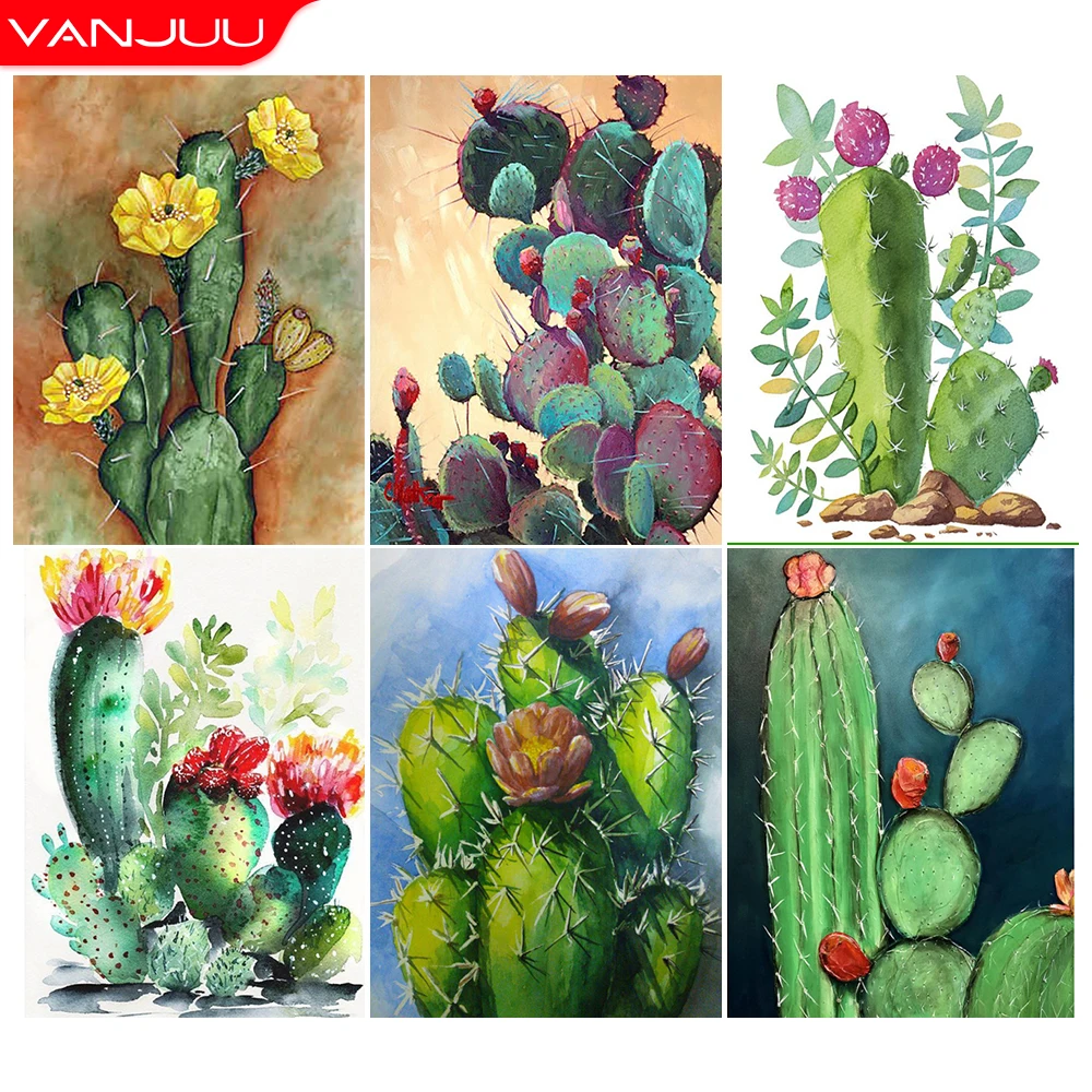 5d Diamond Painting Cactus | Cactus Diamond Embroidery | Diamond Mosaic ...