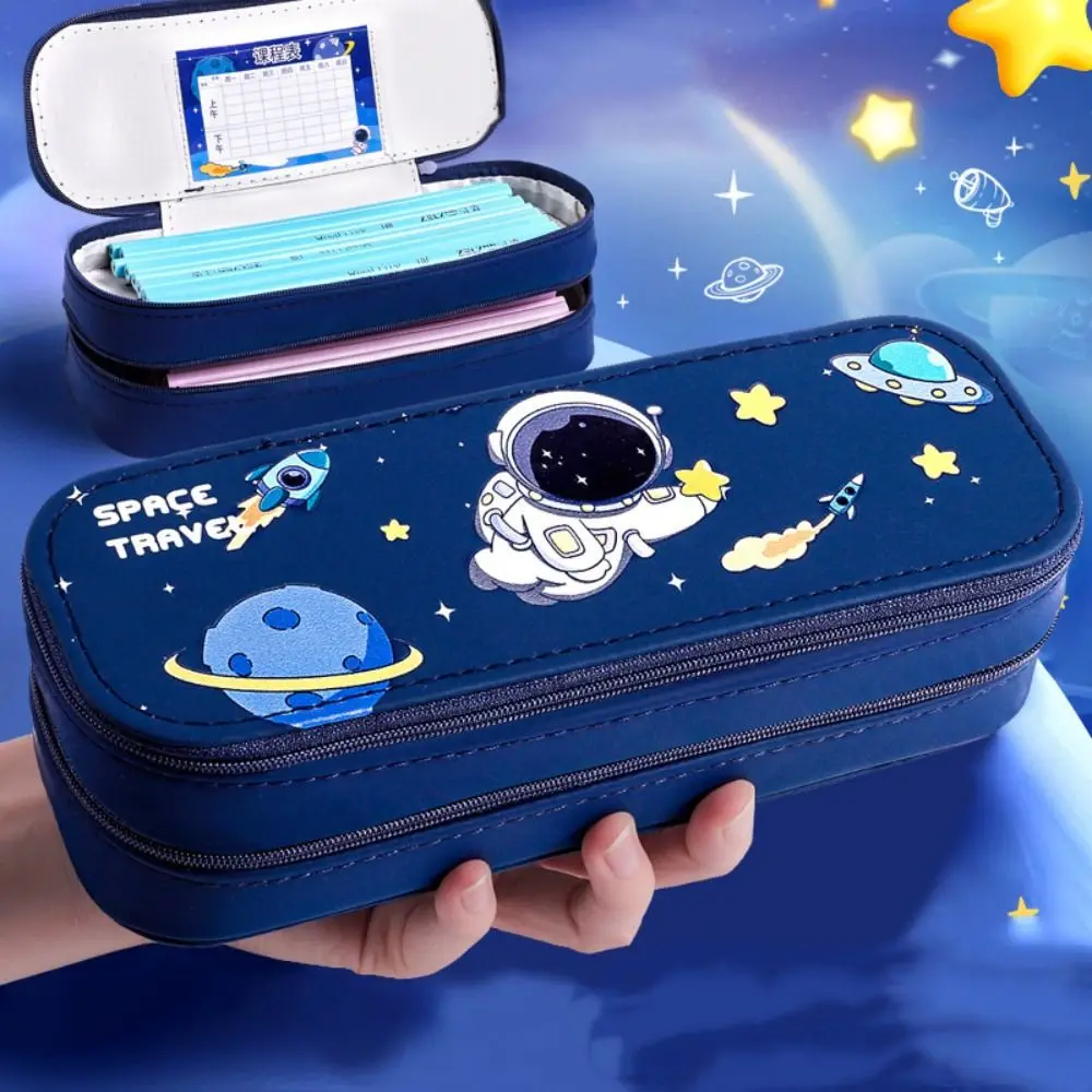 Portable-Pencil-Case-Durable-Multi-function-Double-Layer-Stationery-Box ...