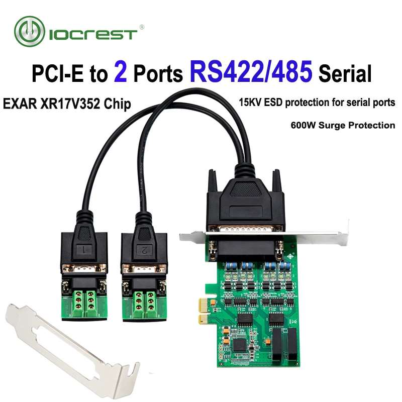 IOCREST PCI Express 2 Ports High Speed RS 422/485 Serial Card Pcie ...