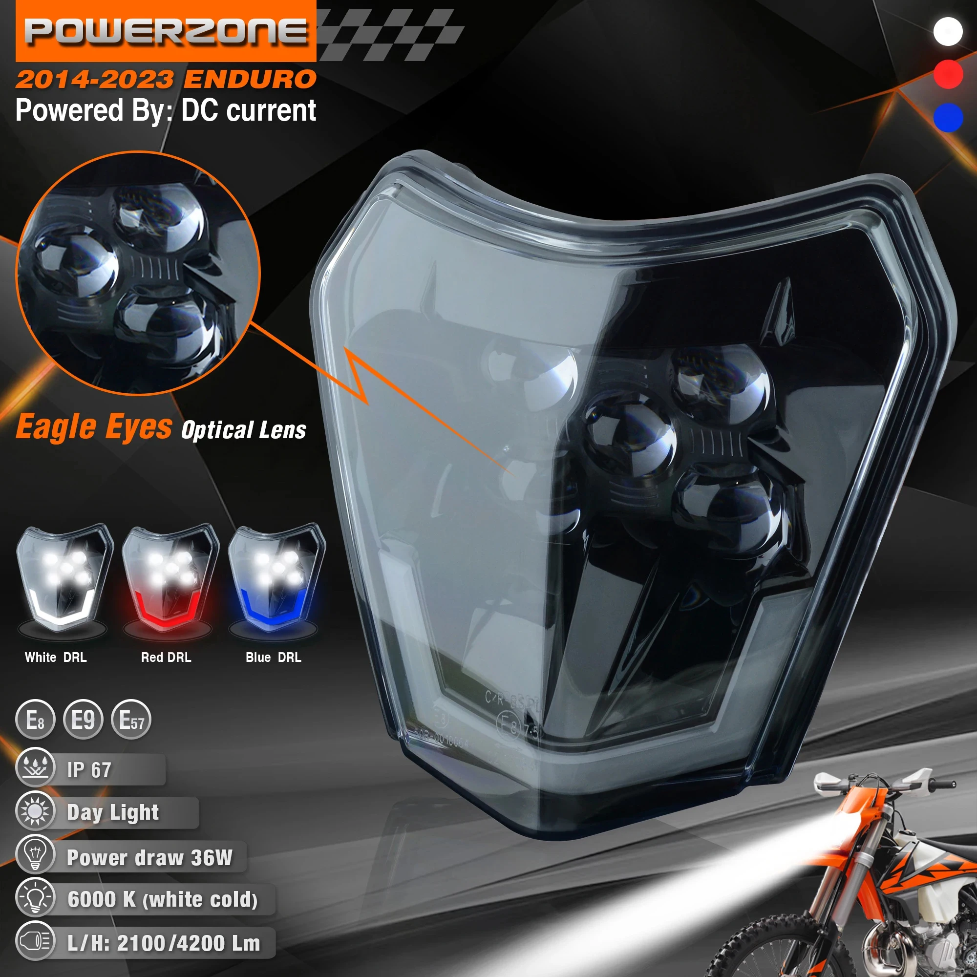PowerZone-Motorcycle-LED-Headlight-Headlamp-Head-Light-Fairing-For-KTM ...