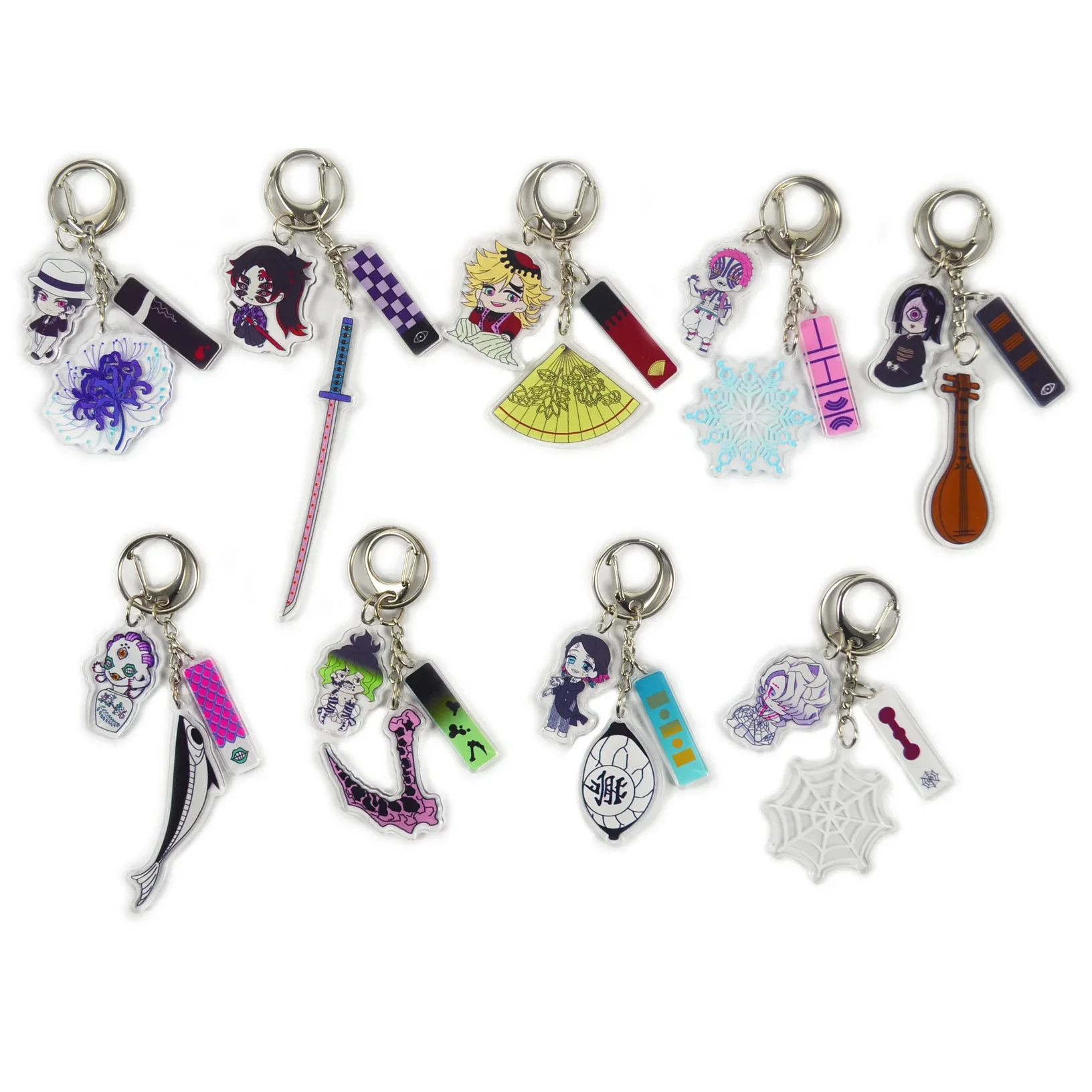 Kibutsuji-Muzan-Keychain-Anime-Kokushibou-Douma-Akaza-Nakime-Gyokko ...