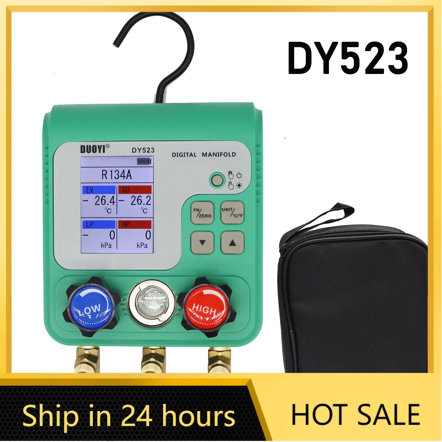 Refrigeration Digital Manifold Gauge Car Air Conditioner Pressure ...