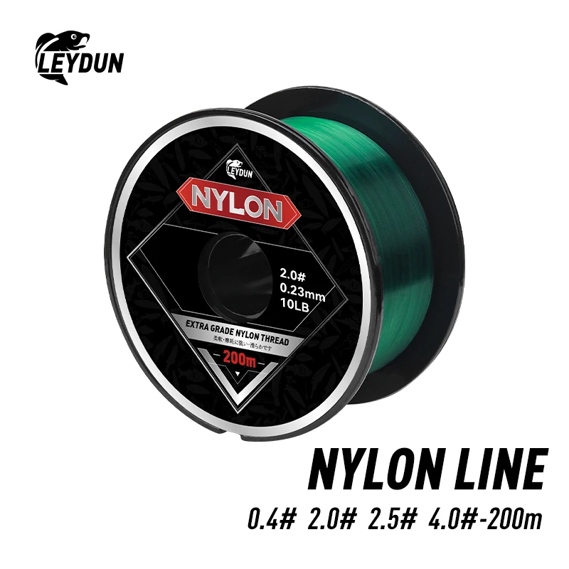 LEYDUN Super Strong Nylon Fishing Line 200m Japan Durable Monofilament ...