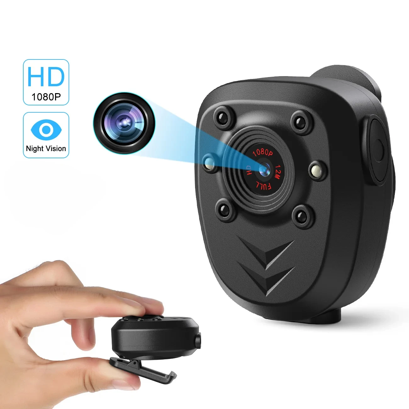 1080P HD Police Body Lapel Worn Video Camera DVR IR Night Visible LED ...