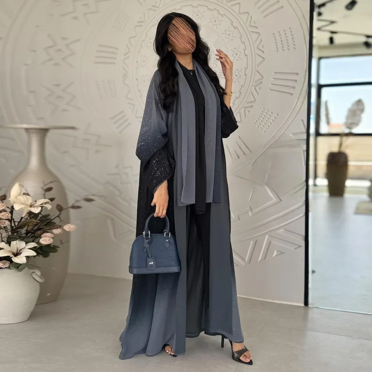 Muslim-Chiffon-Cardigan-for-Women-Eid-Dubai-Glitter-Abaya-Open-Kimono ...