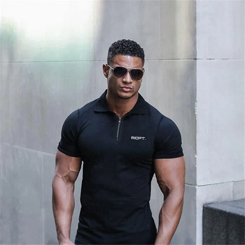 Muscleguys-Fashion-Polo-Shirt-Men-Sports-Short-Sleeve-T-shirt-Cotton ...