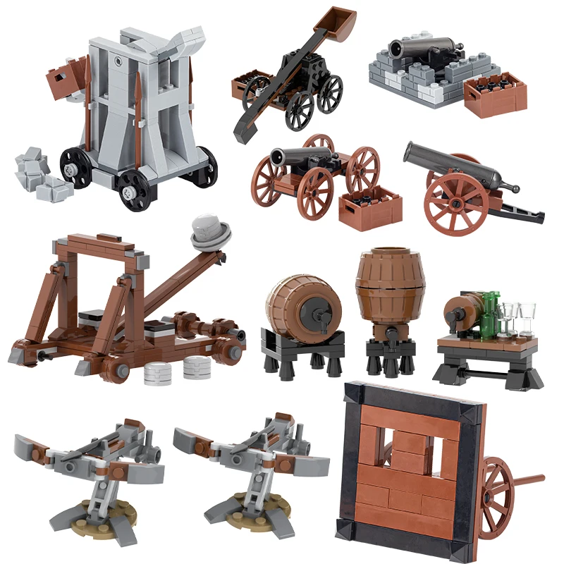 MOC-Medieval-Cannon-Fort-Shield-Catapult-Spear-Launcher-Military ...