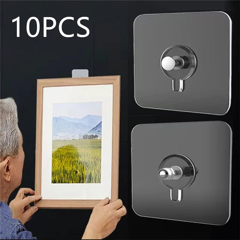 10PCS-Photo-Frame-Hooks-Storage-Rack-Screw-Holders-Door-Hanger-Self ...