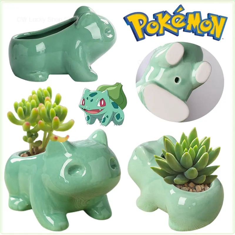Mini maceta de cerámica creativa de Pokemon Bulbasaur, maceta suculenta ...