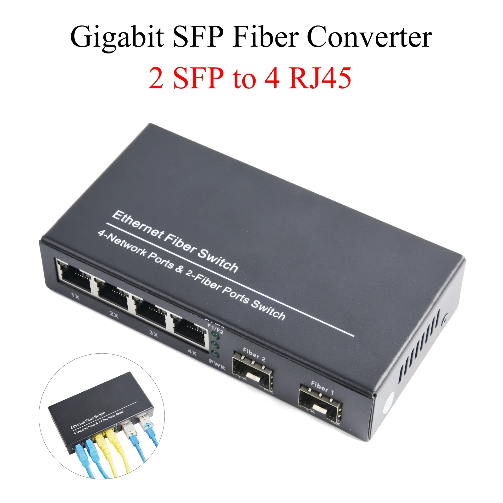 1PCS-Gigabit-SFP-Media-Converter-2-SFP-to-4-RJ45-Transceiver-10-100 ...