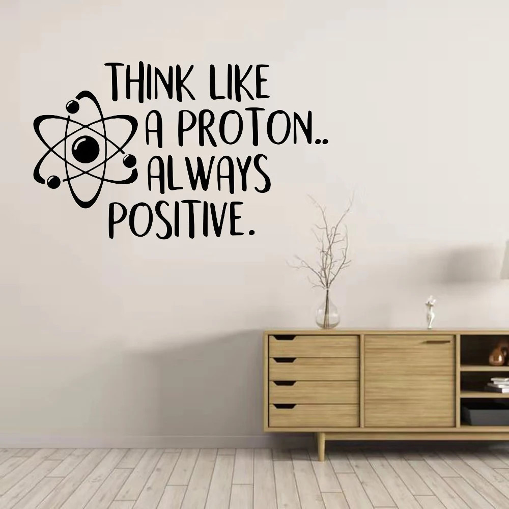 Think-Like-A-Proton-Always-Positive-Wall-Decal-Science-Poster ...