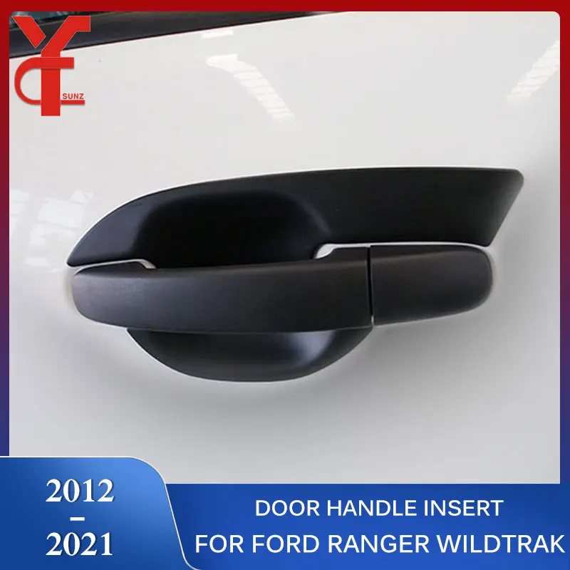 ABS Black Door Insert Handle Bowl Cover For Ford Ranger Wildtrak T6 T7 ...