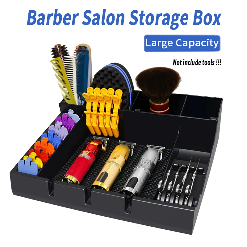 Professional Salon Barber Tools Storage Box Electric Hair Clipper Combs ...