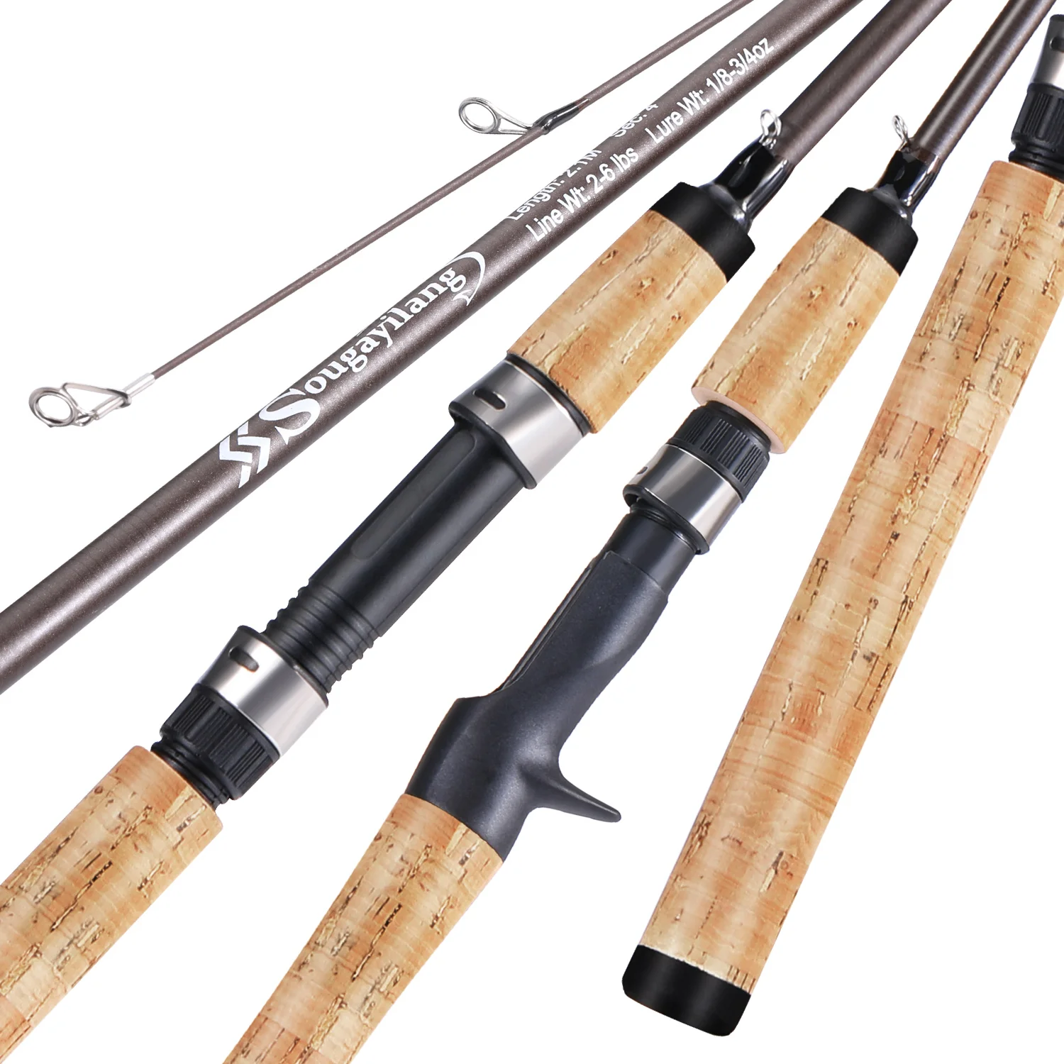 Sougayilang-1-8m-2-1m-Cork-Handle-Fishing-Rods-Lightweight-3-15g-Lure ...