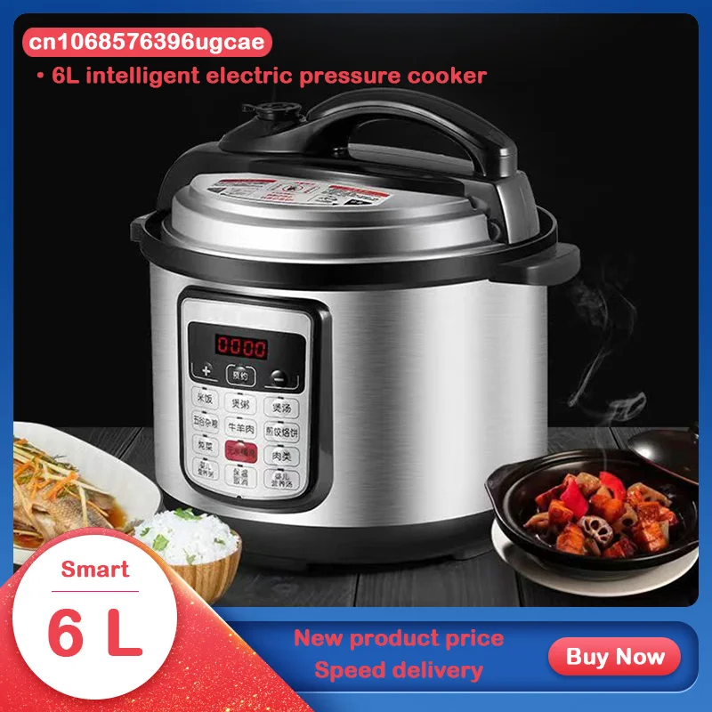 Olla a presión eléctrica de 6L, olla arrocera de gran presión, multifunción, olla de cocción ...
