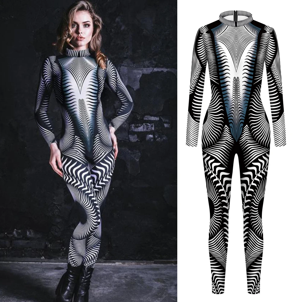 You-re-My-Secret-Women-3D-Steampunk-Printing-Elastic-Bodysuit-Skinny ...